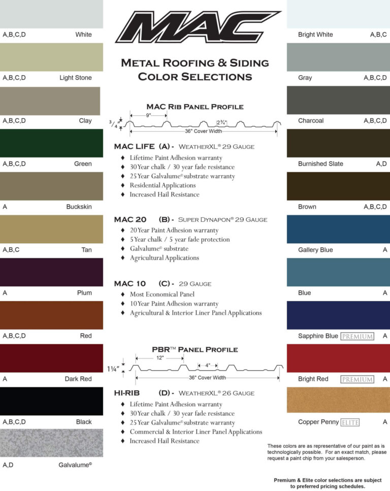 Metal Color Charts - Reibus Logistics