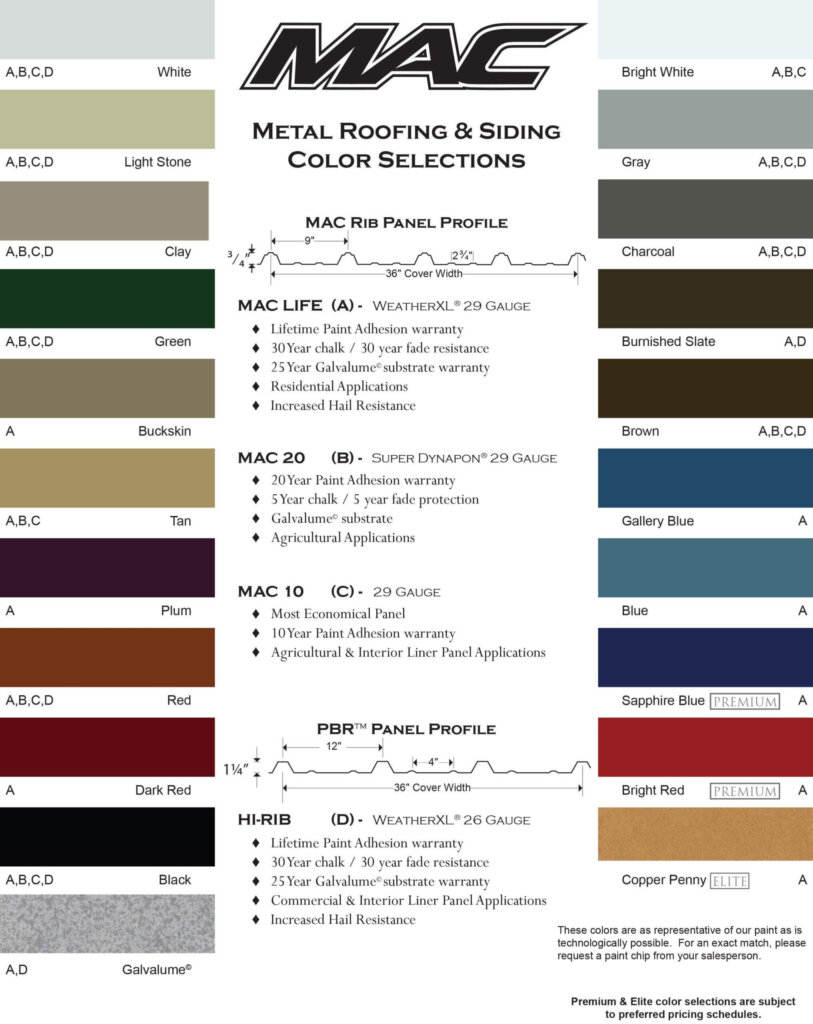 Metal Color Charts - Reibus Logistics