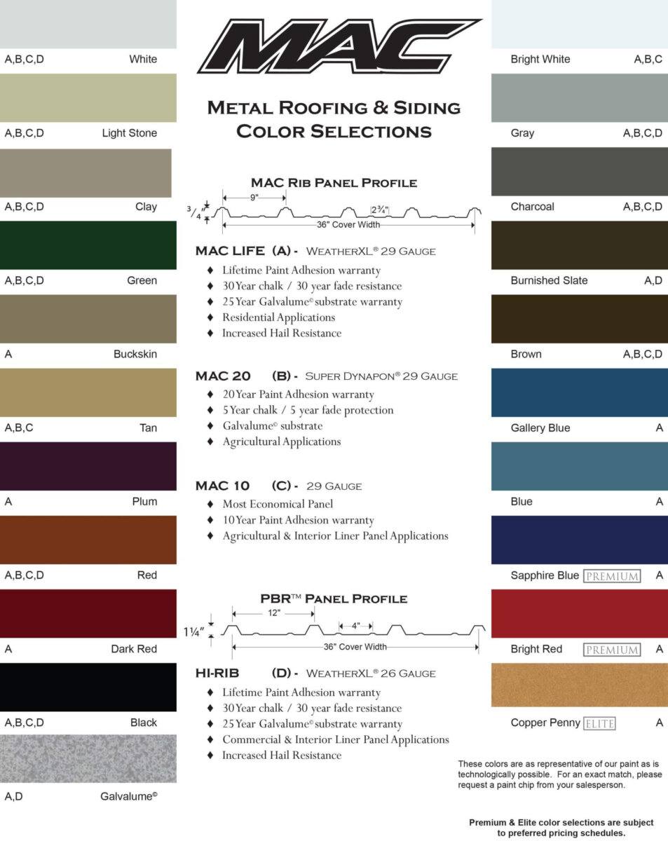 Metal Color Charts - Reibus Logistics