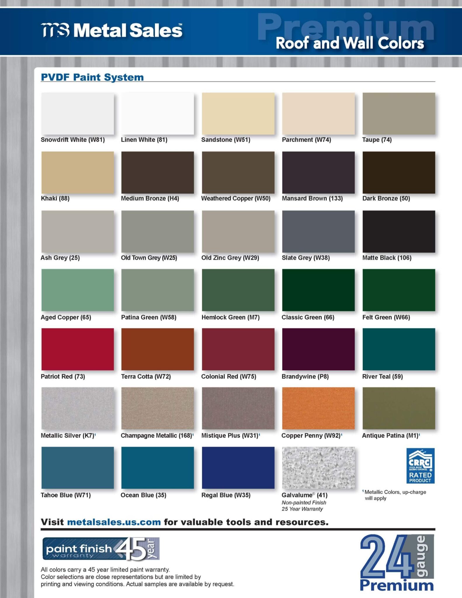 Metal Color Charts - Reibus Logistics
