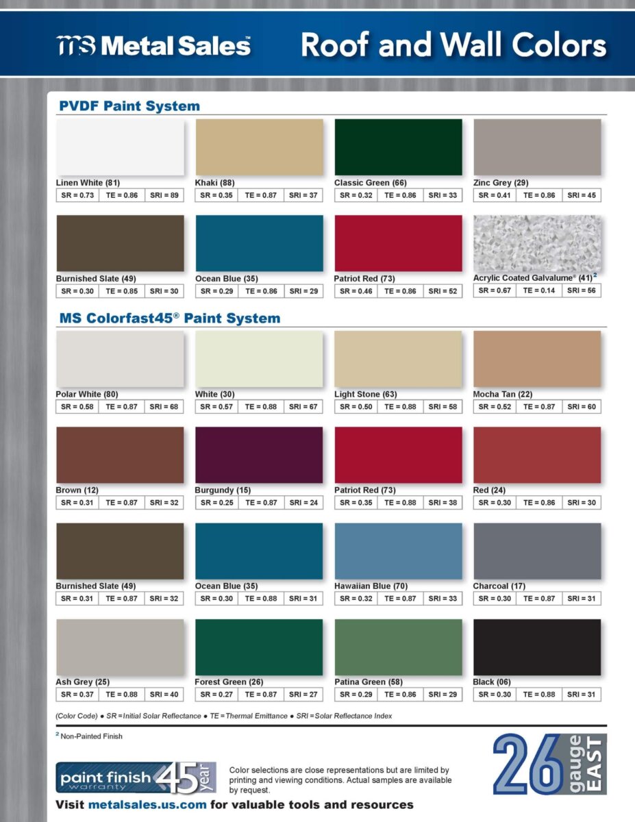 Metal Color Charts - Reibus Logistics