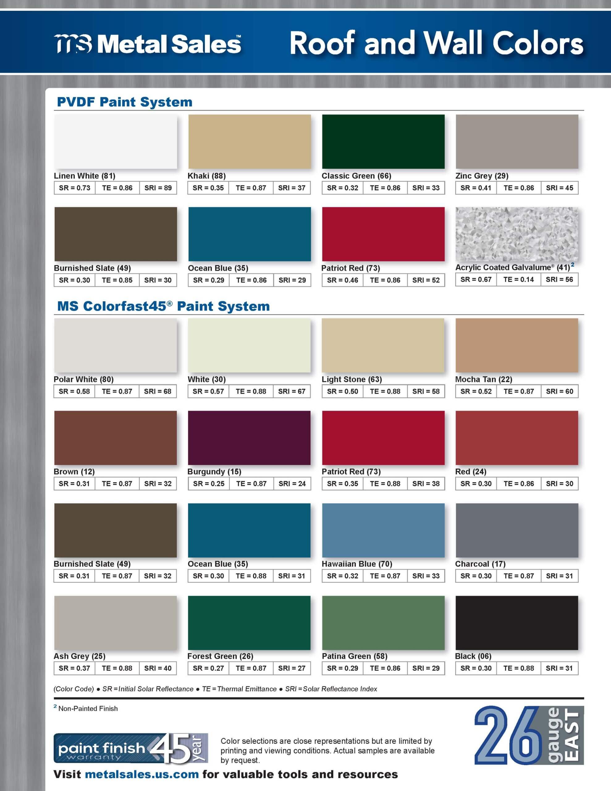 Metal Color Charts - Reibus Logistics