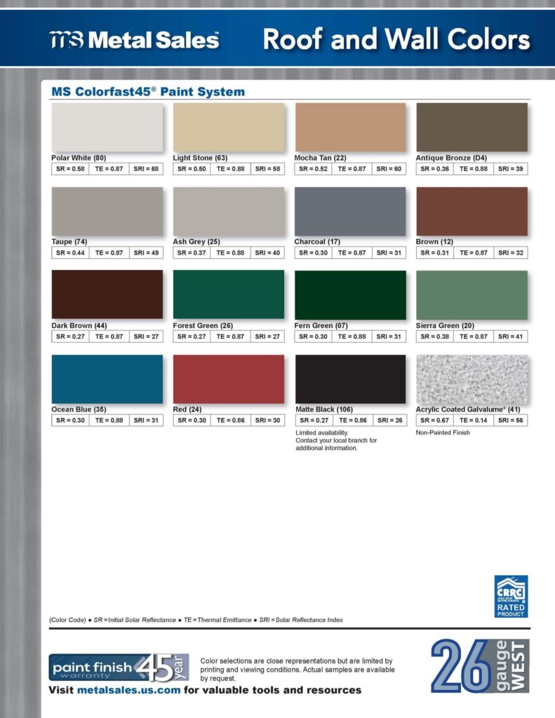 Metal Color Charts - Reibus Logistics